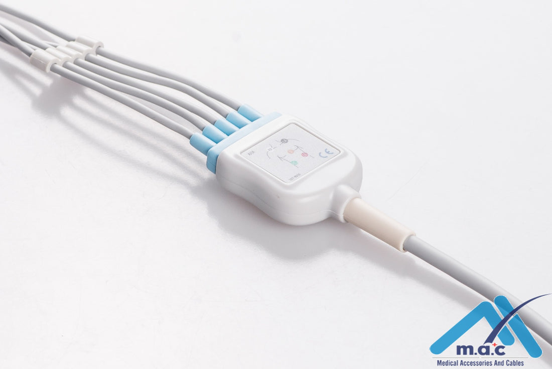 AAMI 6PIN Reusable One Piece ECG Fixed Cable 25M40S 25M40S-I – Macmedcable